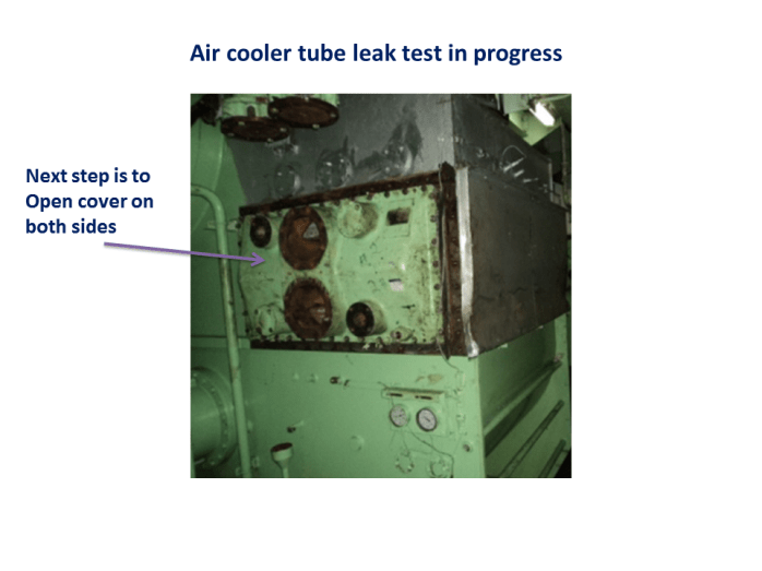 Main Engine Air cooler – Identifying leaky tubes – Marine Vault